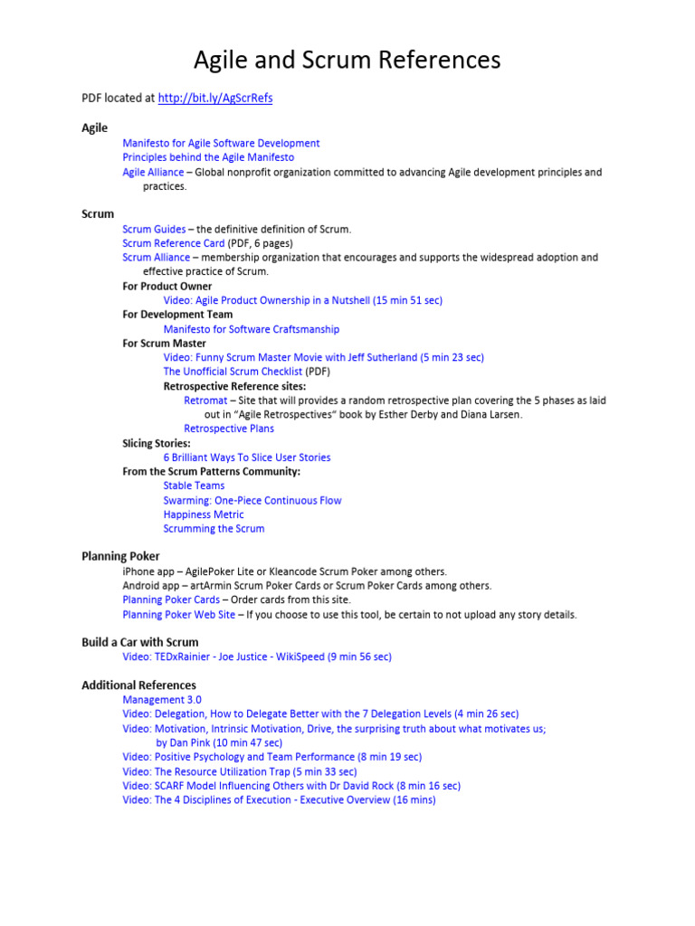 Agile and Scrum References | PDF | Agile Software Development | Scrum (Software Development)
