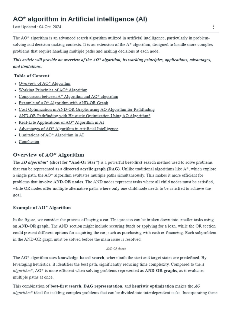 7-AO_ algorithm in Artificial intelligence (AI) | PDF | Theoretical Computer Science | Computer ...