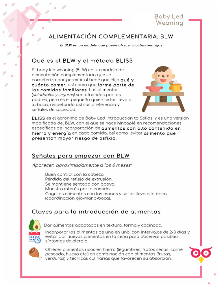 Alimentación Complementaria: BLW: Baby Led Weaning | PDF | Alimentos
