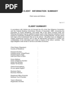 CIS Customer Identification Sheet | PDF | Signature | Money Laundering