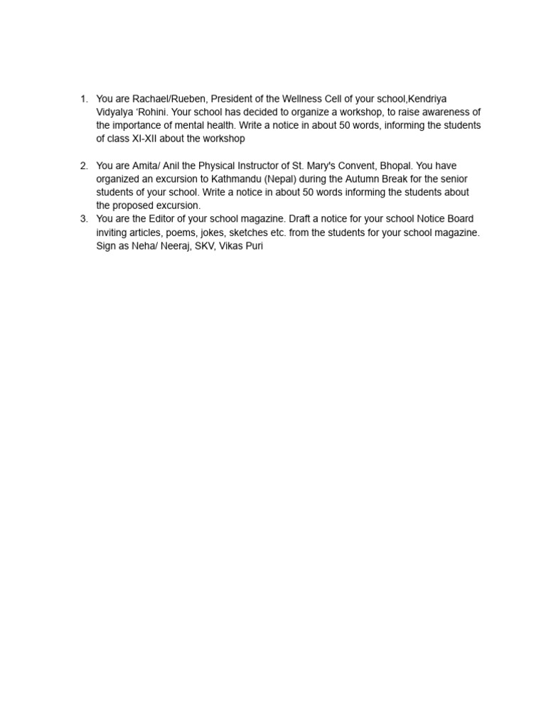 School Notices for Students | PDF