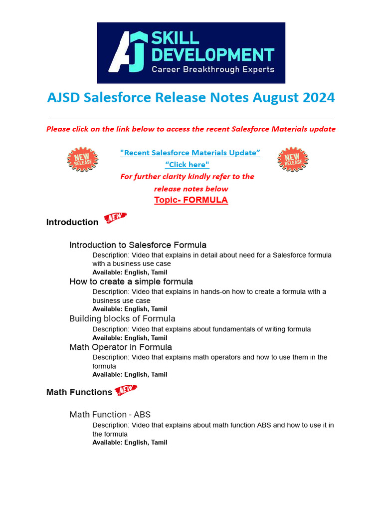 Salesforce Formula Release Notes Aug 2024 | PDF | Mathematics ...