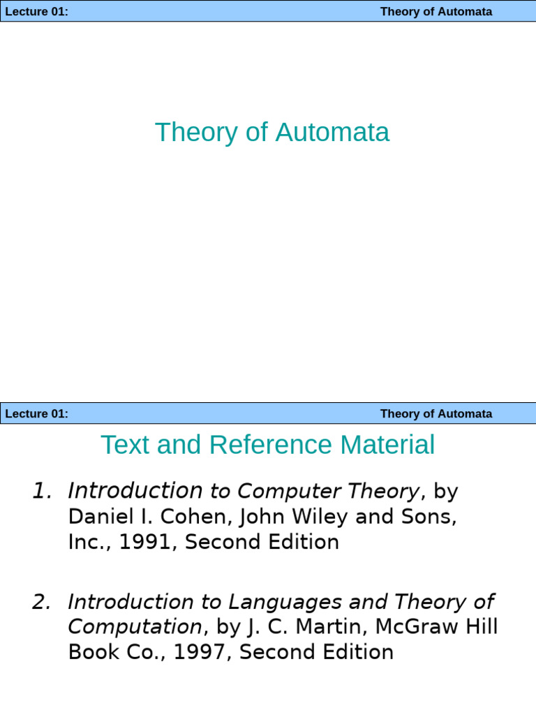 Lec 01-Introduction | PDF | Automata Theory | String (Computer Science)