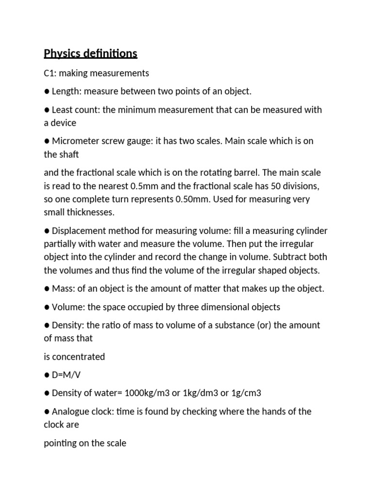 Key Physics Concepts and Definitions | PDF | Electromagnetic Spectrum | Waves