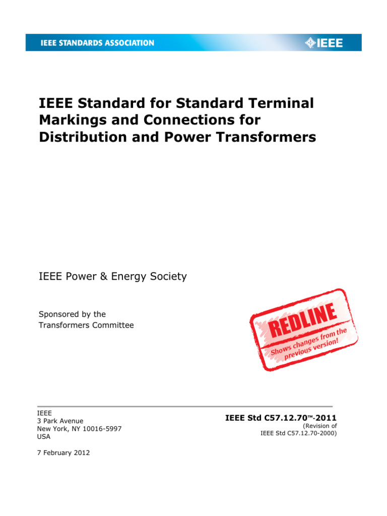 IEEE Std C57.12.70™2011 | PDF | Transformer | High Voltage