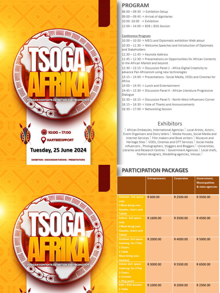 Tsoga Africa Program Packages | PDF
