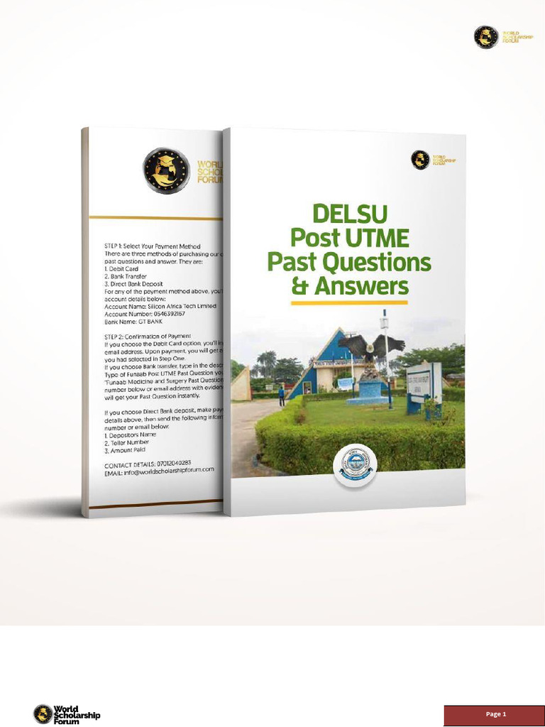 Delsu Post Utme Past Questions Booklet | PDF