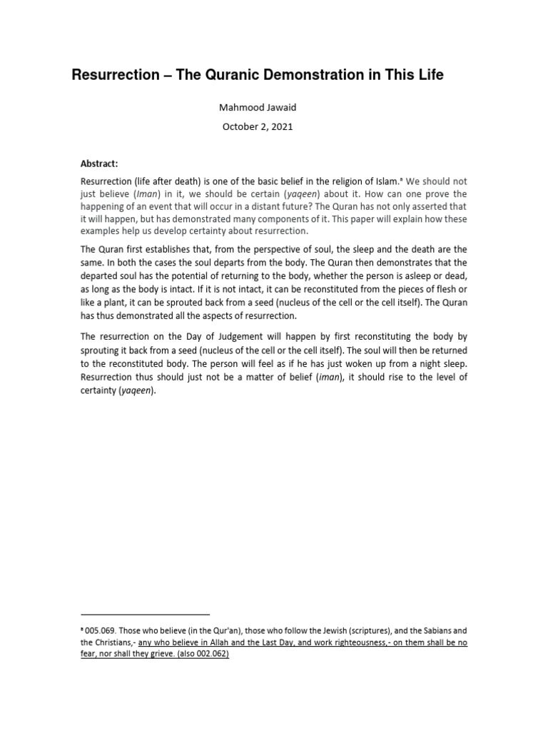 Resurrection_The_Quranic_Demonstration_i | PDF | Quran | Islam