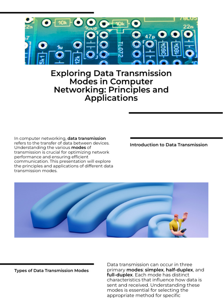 Slidesgo Exploring Data Transmission Modes in Computer Networking Principles and Applications ...