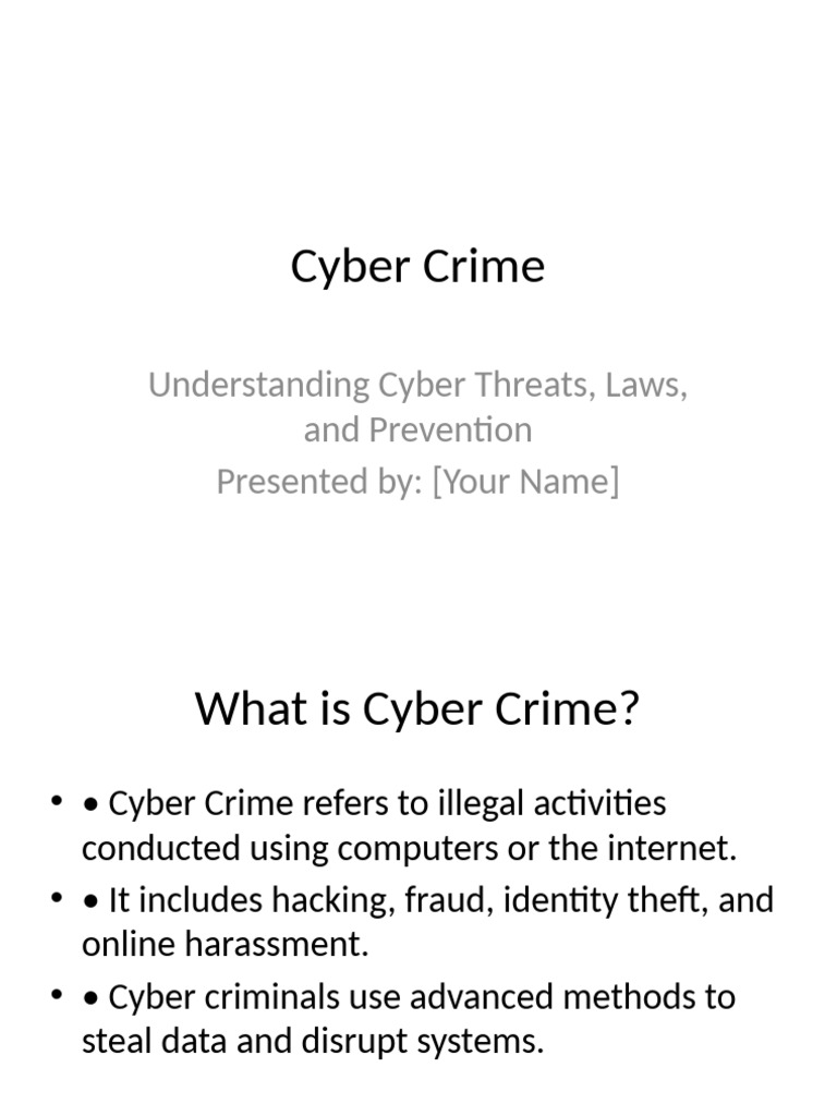 Cyber Crime Detailed Presentation | PDF | Cybercrime | Security