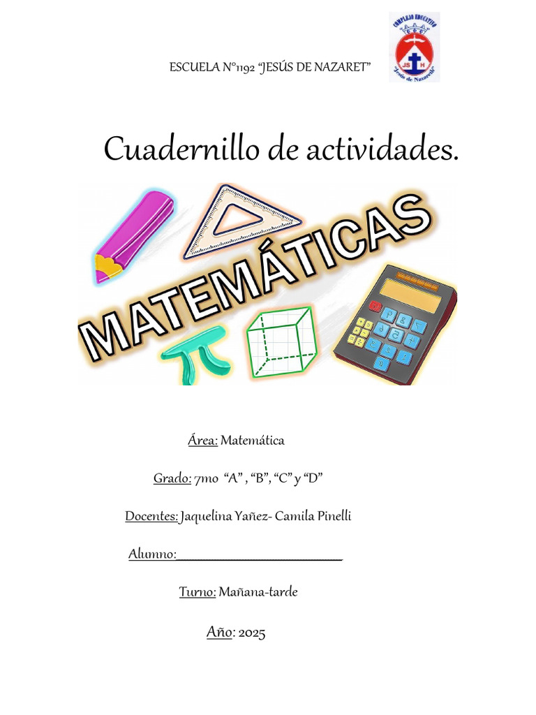 Actividades de Matemática 7mo Grado | PDF | Ecuaciones | Objetos matemáticos