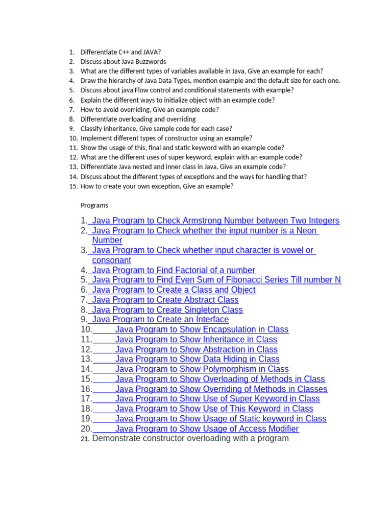 Model Qns for java | PDF