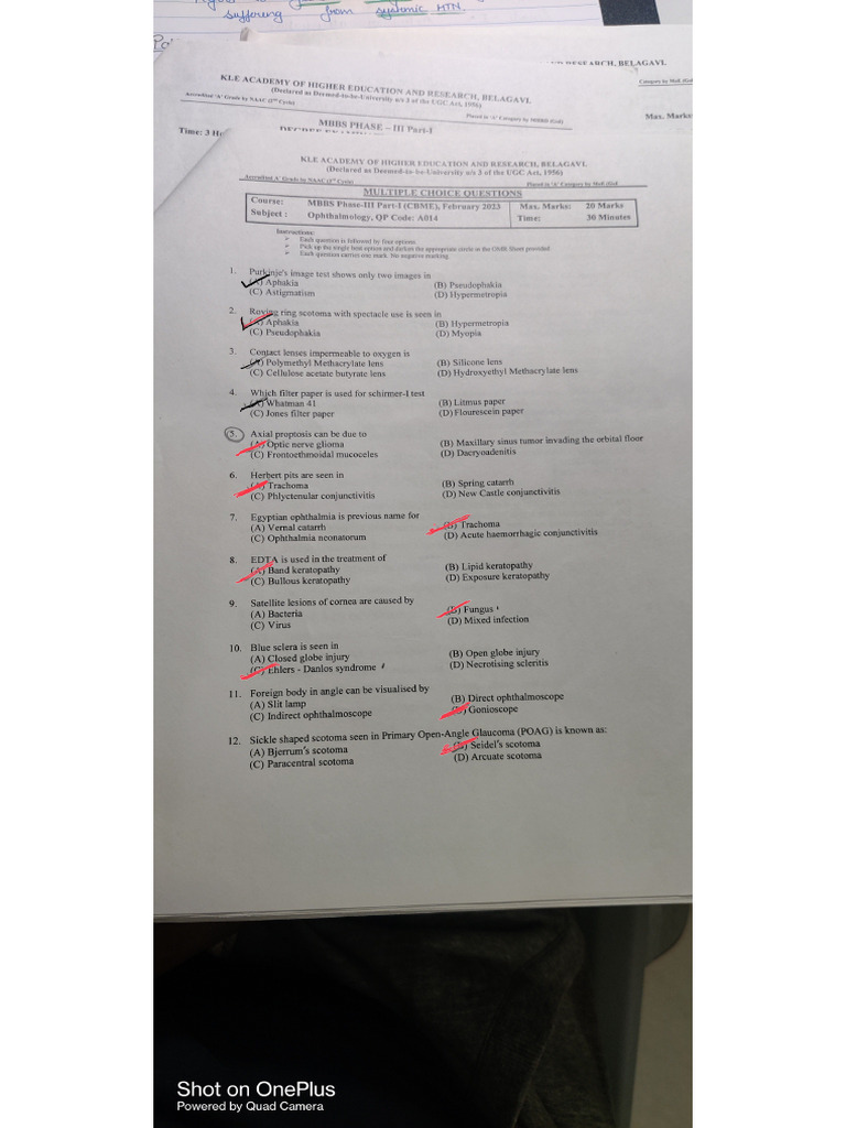 Ophthal MCQ | PDF