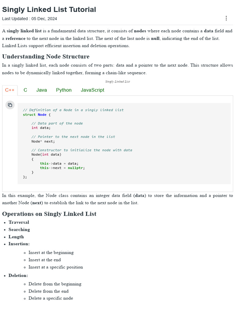 6-3-Singly Linked List Tutorial | PDF | Pointer (Computer Programming) | Computer Programming