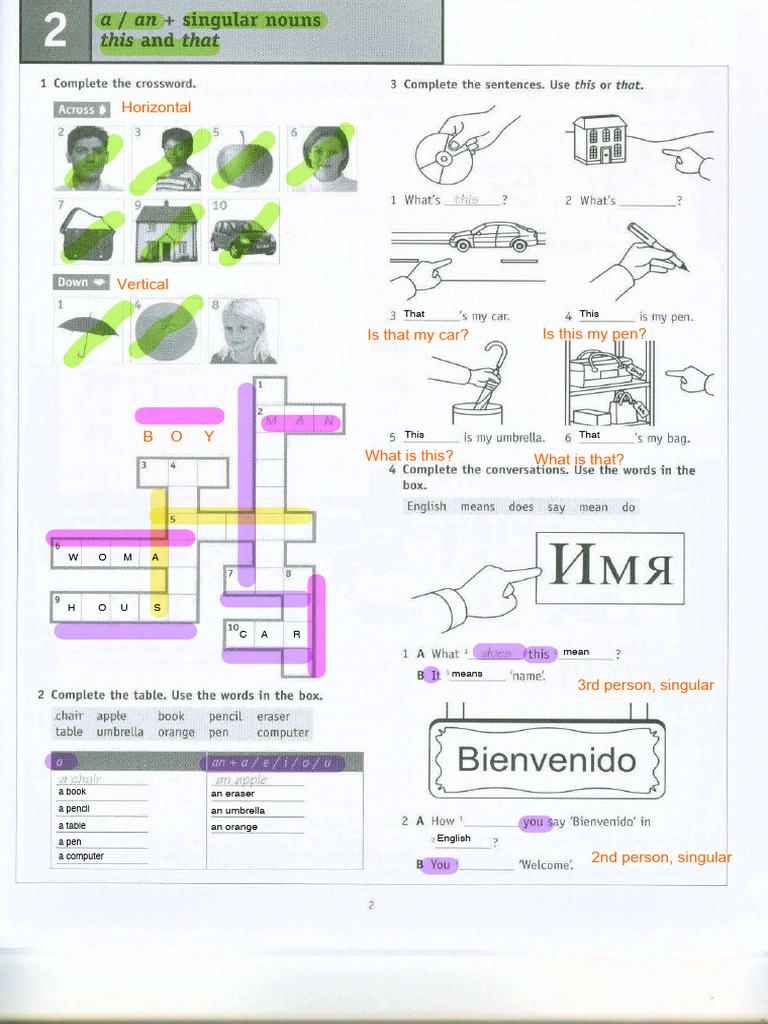 English For Life Beginner Workbook Homework 1 | PDF