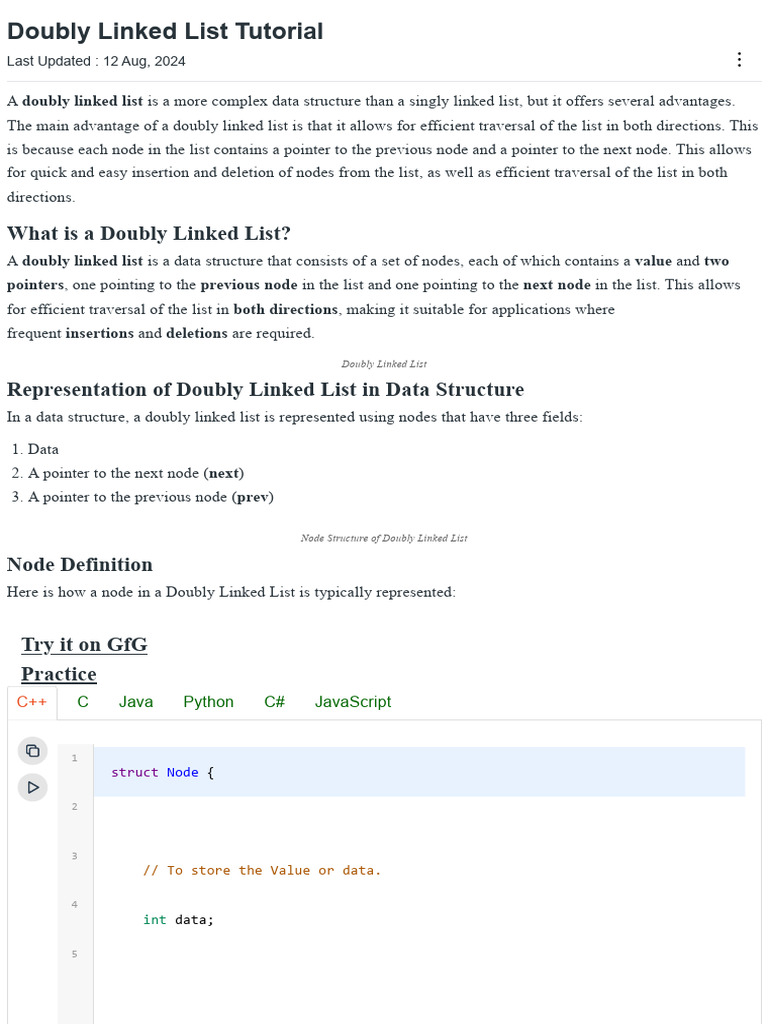 6-4-Doubly Linked List Tutorial | PDF | Pointer (Computer Programming) | Programming Paradigms