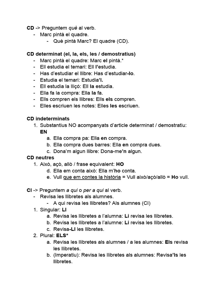 PRONOMS de CD I CI | PDF