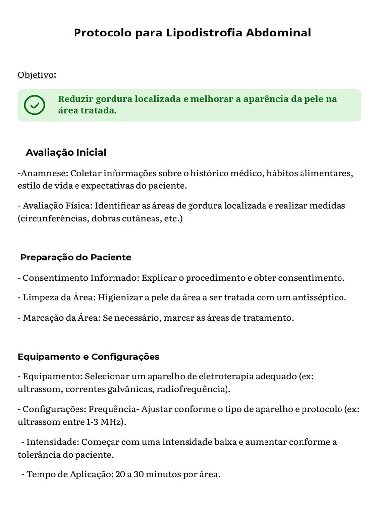 Protocolo para Lipodistrofia Abdominal | PDF
