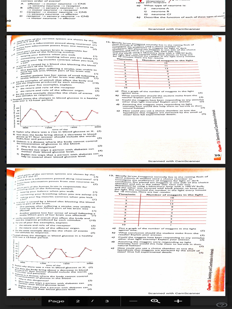 Practice Questions - Sensitivity and Coordination 2 | PDF