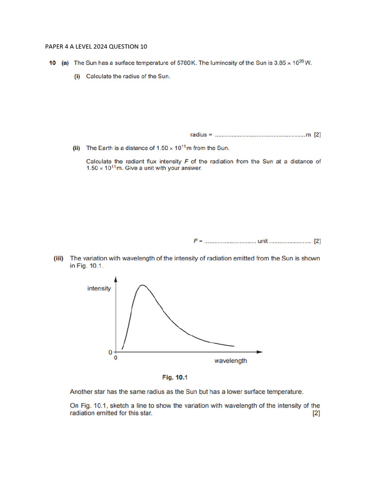 Paper 4 A Level 2024 Question 10 | PDF