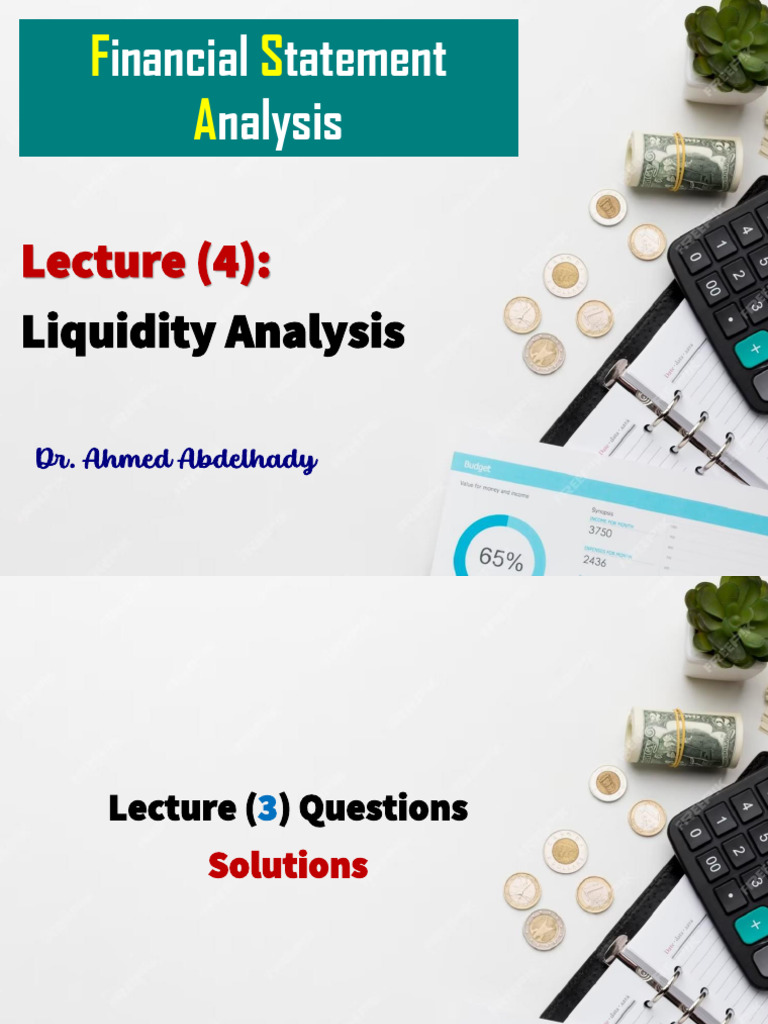 Lecture 04 - Liquidity Analysis | PDF | Inventory | Cost Of Goods Sold