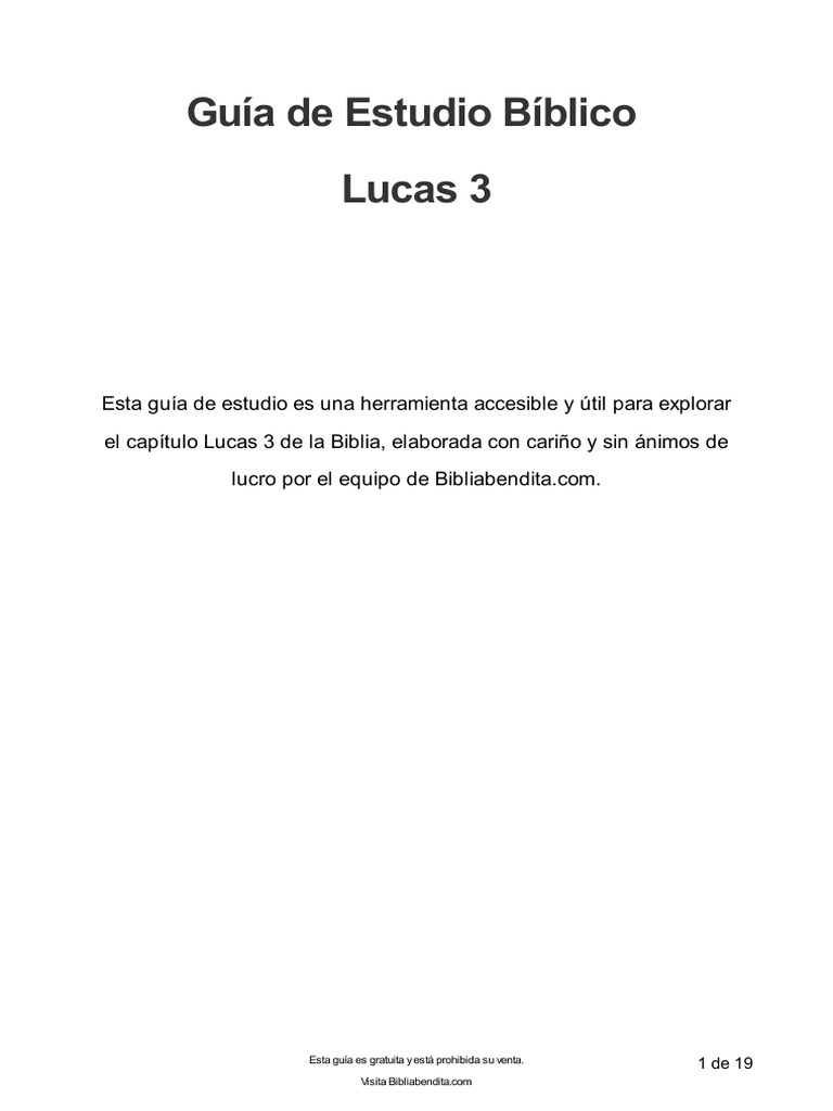 Estudio del Capítulo Lucas 3 | PDF | Creencia religiosa y doctrina