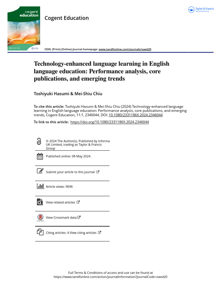 Technology-enhanced language learning in English language education ...