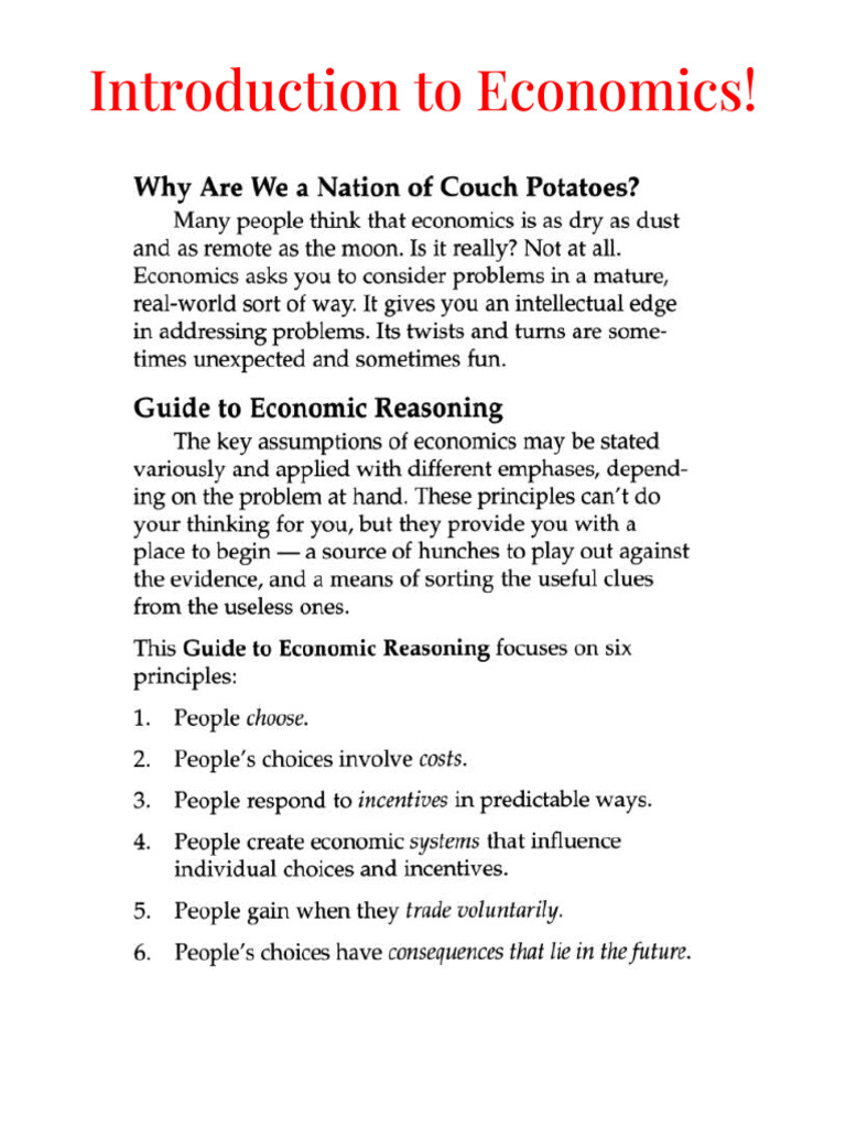 Introduction to Economics! | PDF