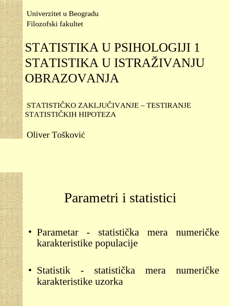 11testiranje_stat_hipoteza-statisticke i istraz hipoteze | PDF