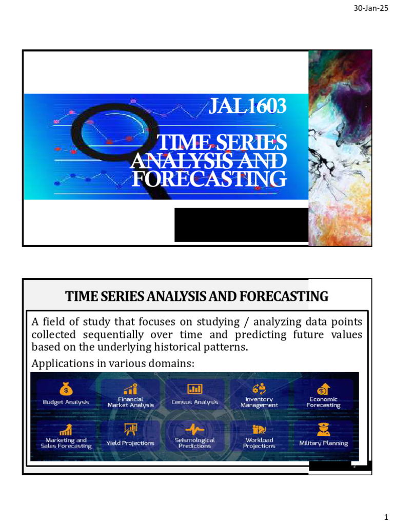 Jal1603 Tsaf Unit-1 Ppt | PDF | Forecasting | Seasonality