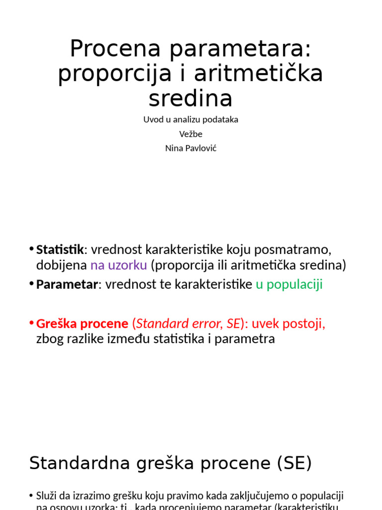 Procena Parametara V4 | PDF