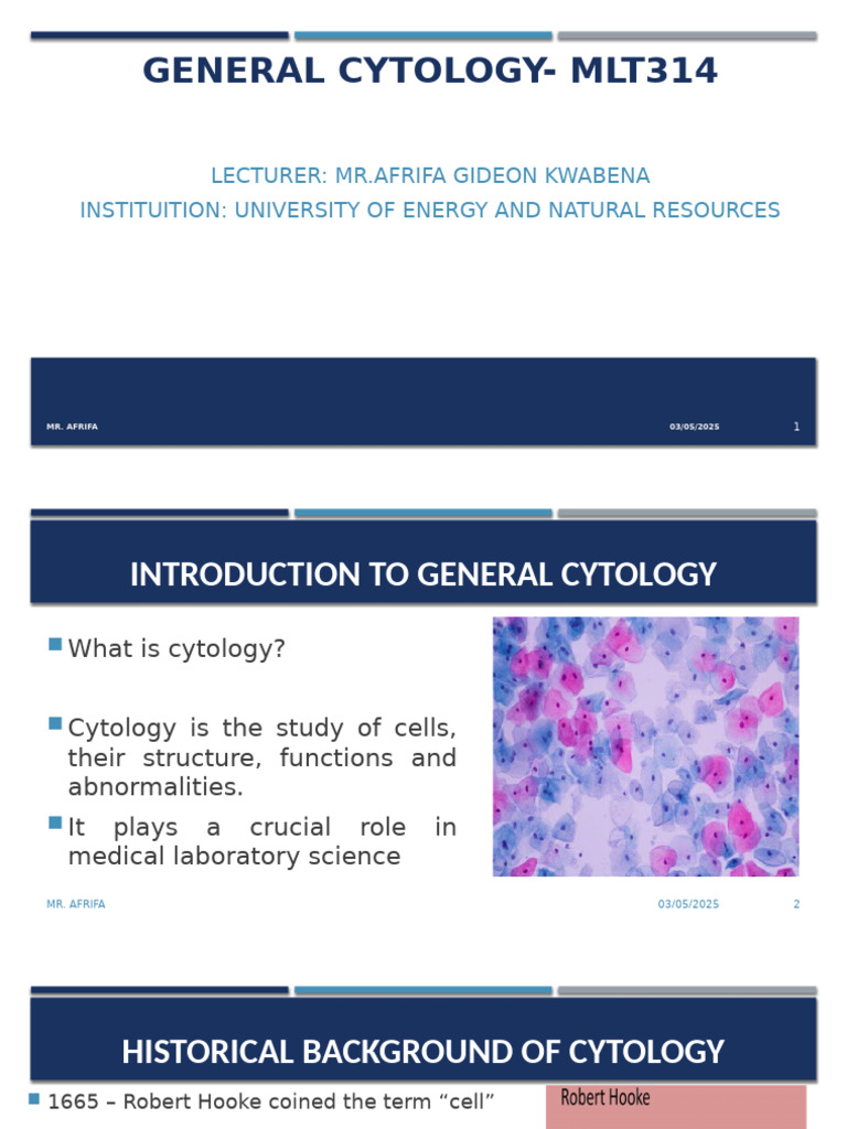 General Cytology - Mlt314 | PDF | Cell (Biology) | Cell Biology