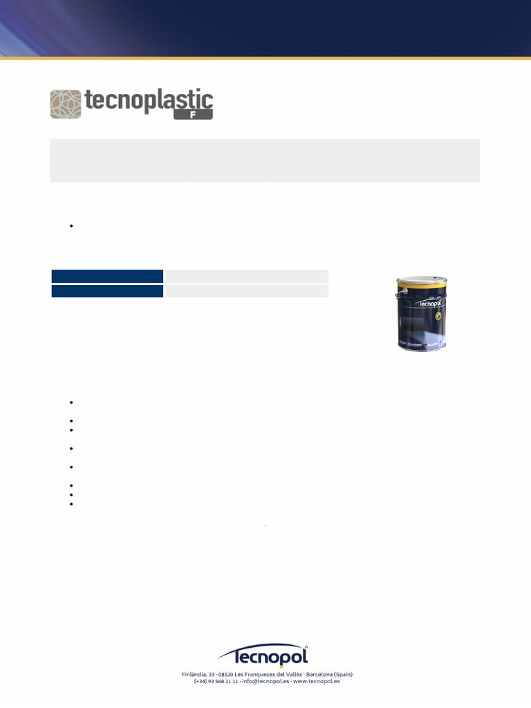 TDS Es Tecnoplastic F | PDF | Información | Laboratorios