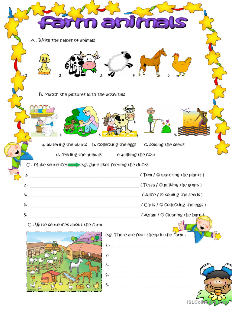 Farm Animal Activities Worksheet | PDF