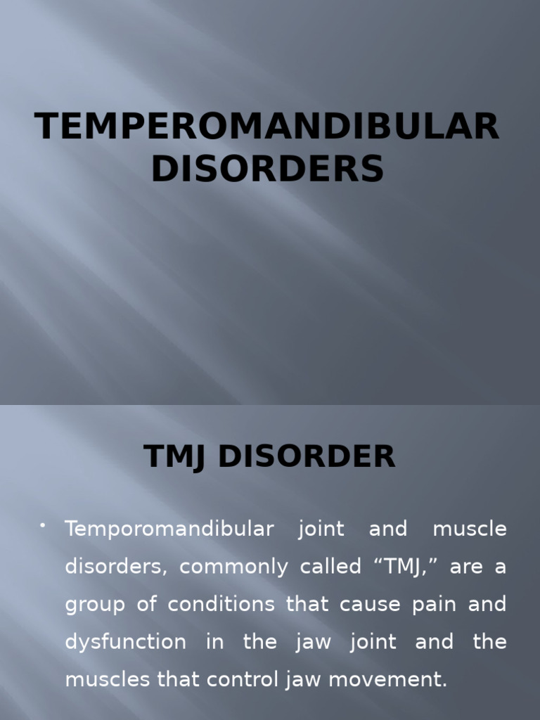 TMJ Disorder: Causes and Management | PDF