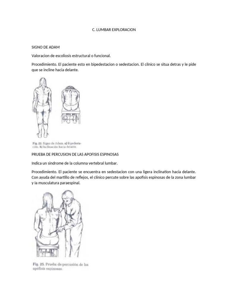 Exploración Clínica de Dolor Lumbar | PDF