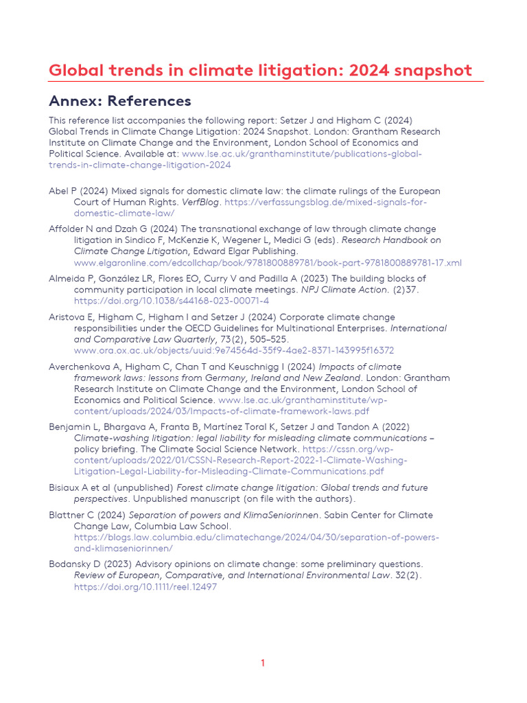 2024 Global Climate Litigation Trends | PDF | United Nations ...