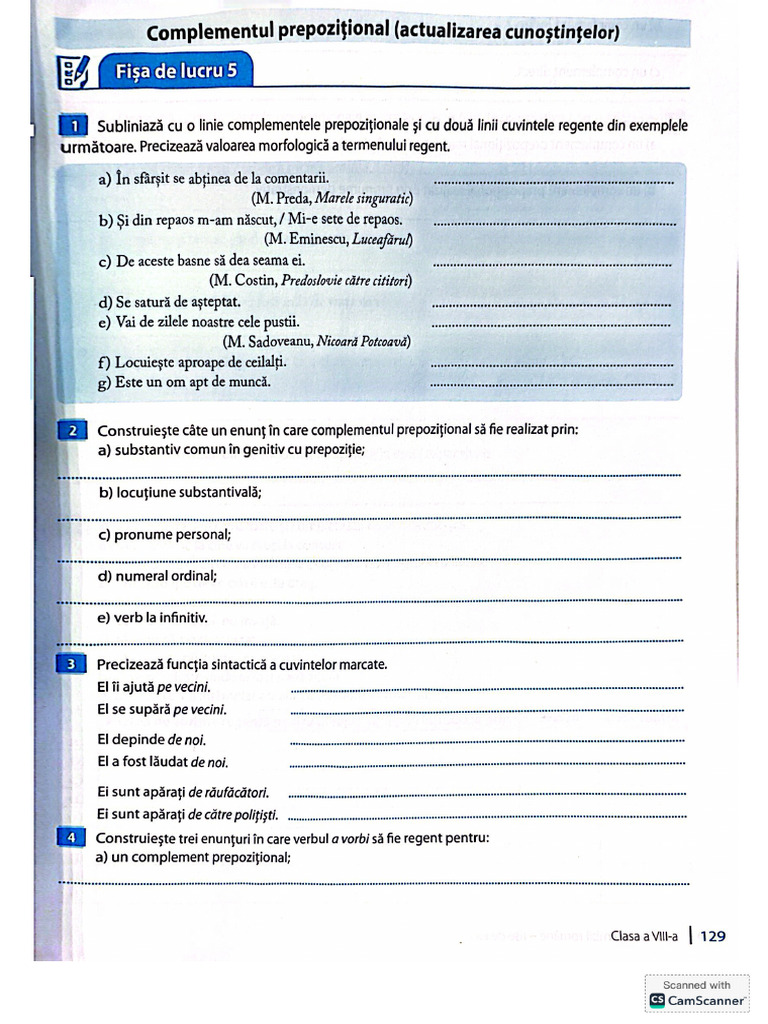 Completivă Prepozițională | PDF