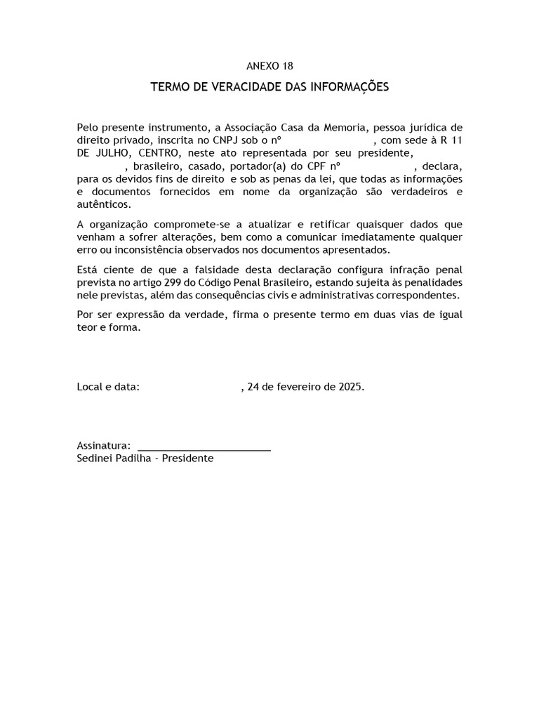 Anexo 18 VERACIDADE | PDF