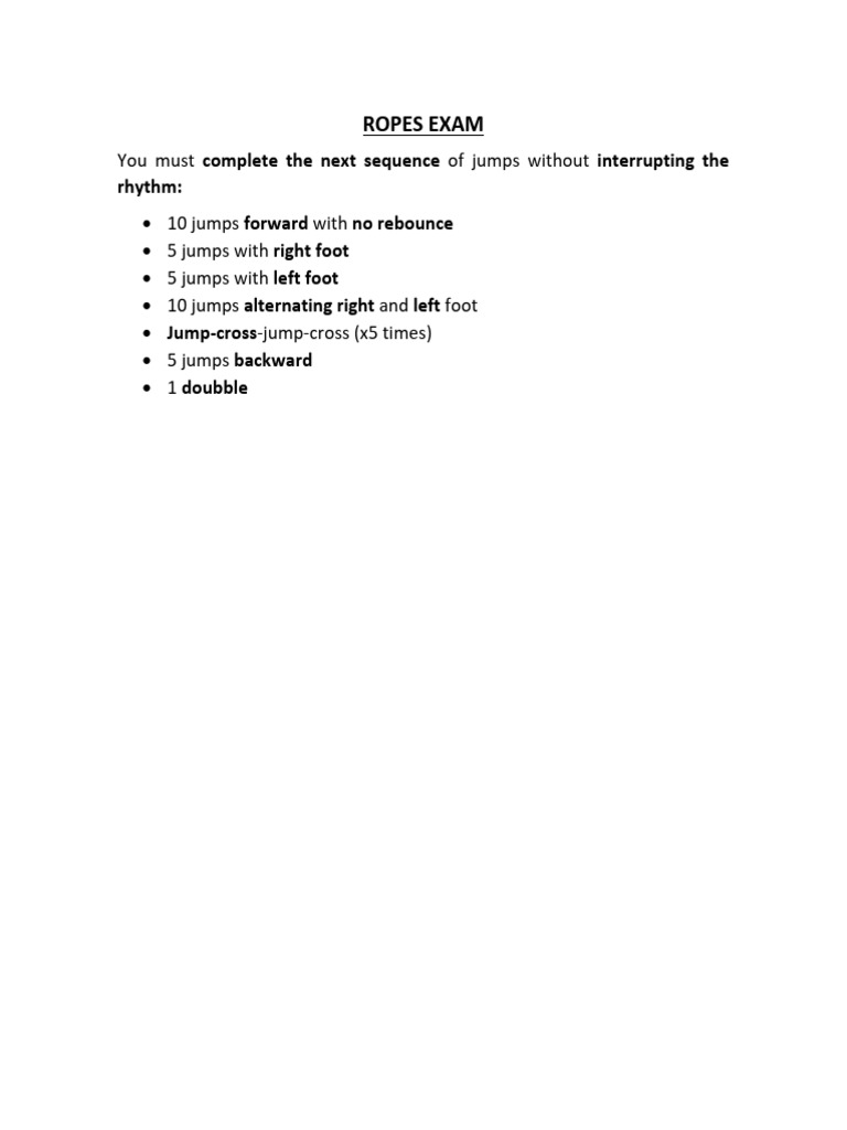 Ropes Exam Jump Sequence Guide | PDF