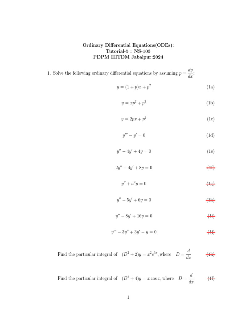 ode5 | PDF | Ordinary Differential Equation | Mathematics
