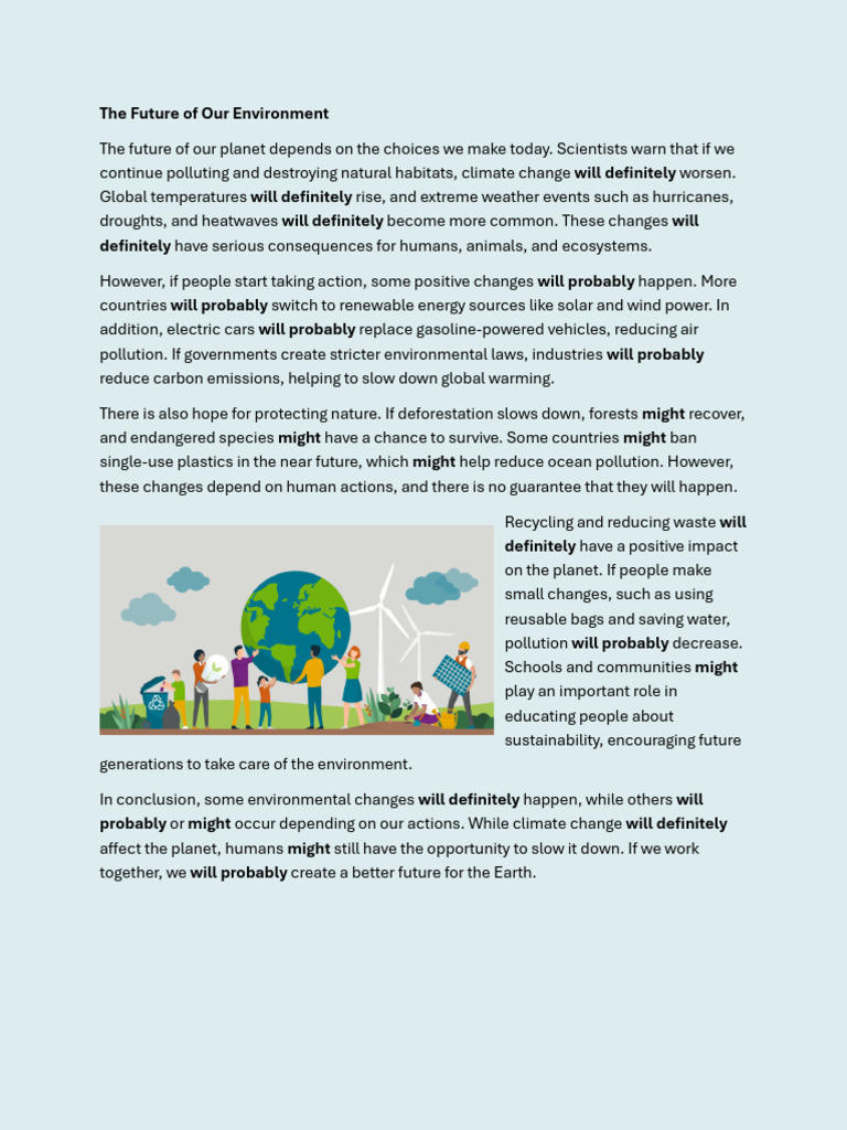 Future Environmental Changes and Actions | PDF