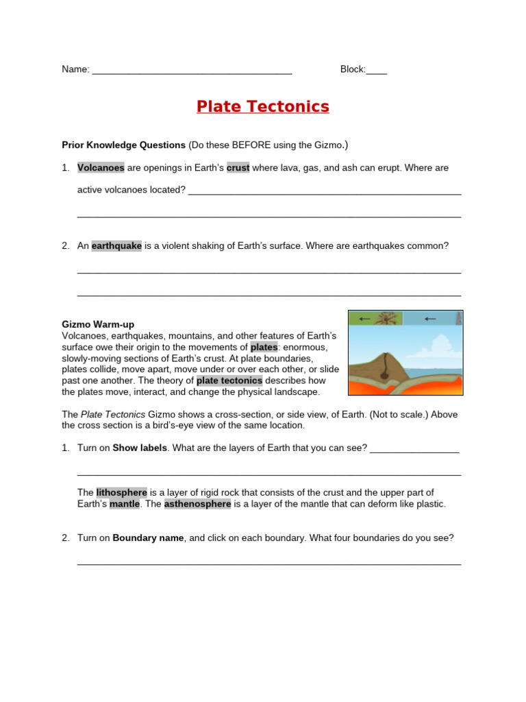 PlateTectonics Gizmo | PDF | Plate Tectonics | Tectonics