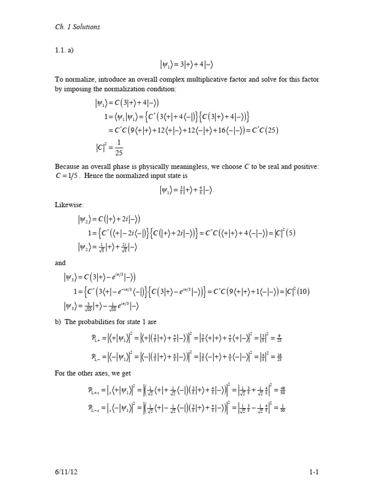 QMch1 Solns 10jun12 | PDF