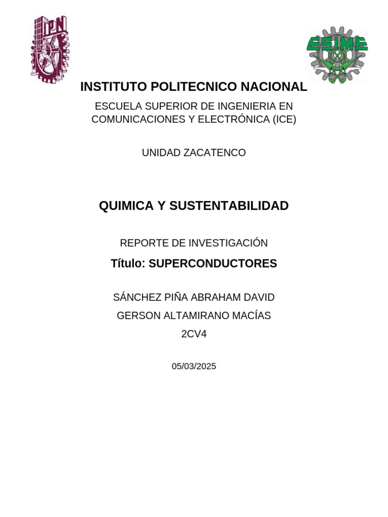 Portada Del Ipn | PDF | Superconductividad | Ciencias fisicas