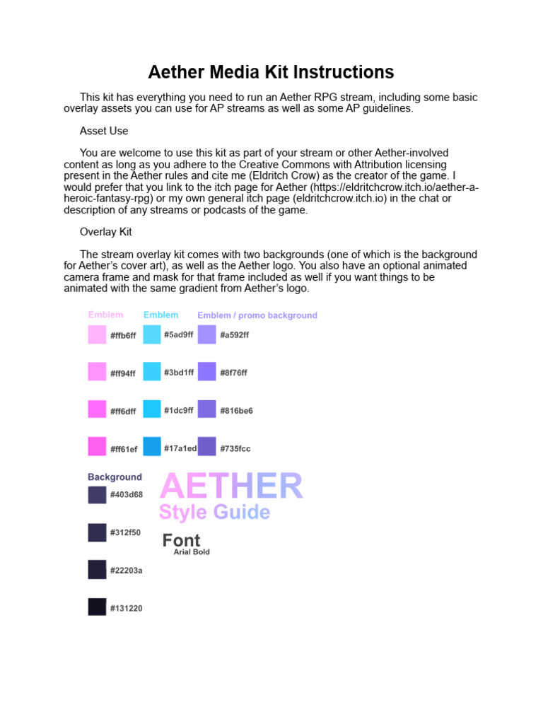 Aether Media Kit Instructions | PDF