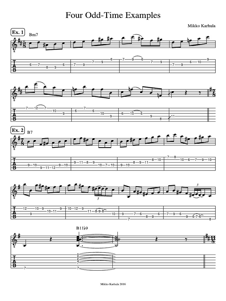 Four Odd Time Examples | PDF