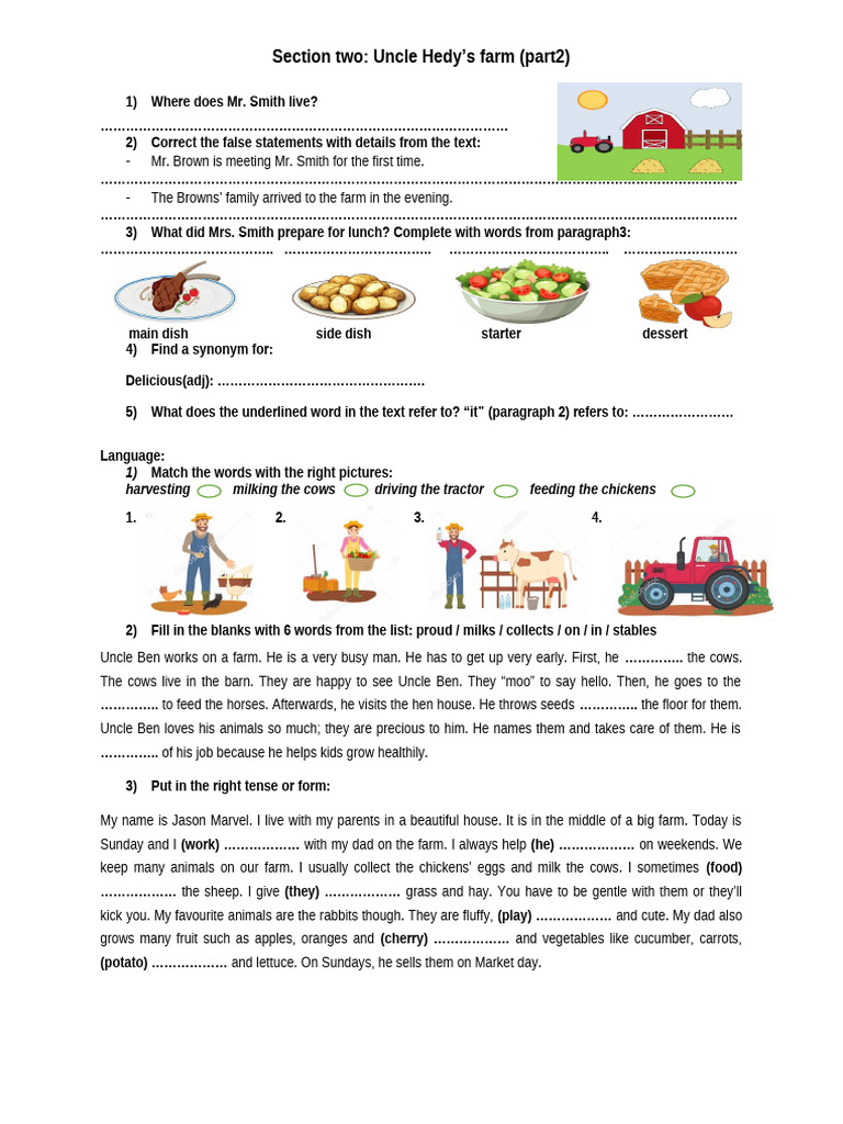 Uncle Hedy's Farm Activities and Lessons | PDF