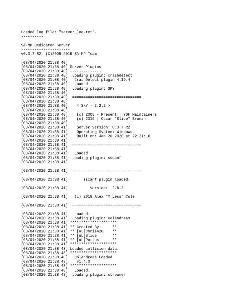 SA-MP Server Log Analysis v0.3.7-R2 | PDF | Http Cookie | Computer Science