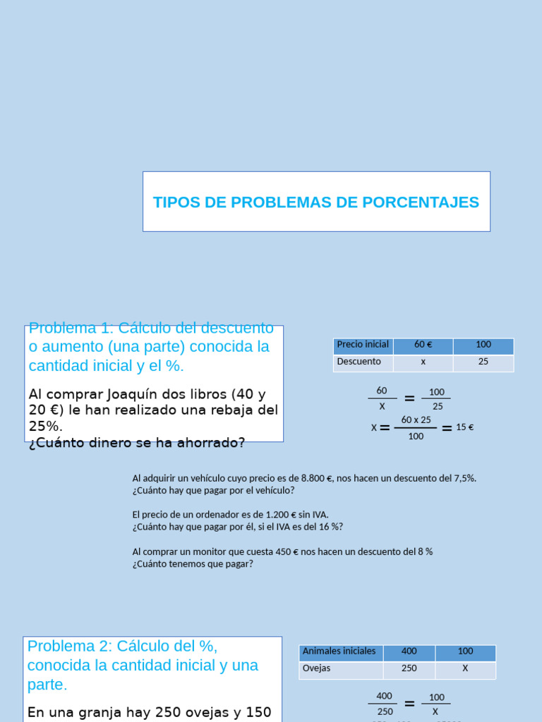PROBLEMAS TIPO % | PDF | Porcentaje